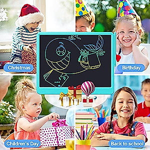 Deecam LCD Writing Tablet Doodle Board, 15inch Large Screen Drawing Pad, Electronic Graphics Tablet Doodle and Scribbler Board Toy Sketch Board Drawing Pad for Kids Boys Girls Adults (Blue)