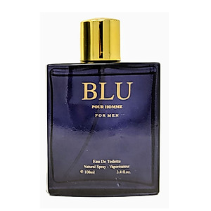 META-BOSEM Blu Pour Homme, Men's Cologne Eau de Toilette Natural Spray - Citrusy and Musky - Great Holiday Gift - for All Day Use - a Classic Bottle, 3.4 Fluid Ounce/100Ml