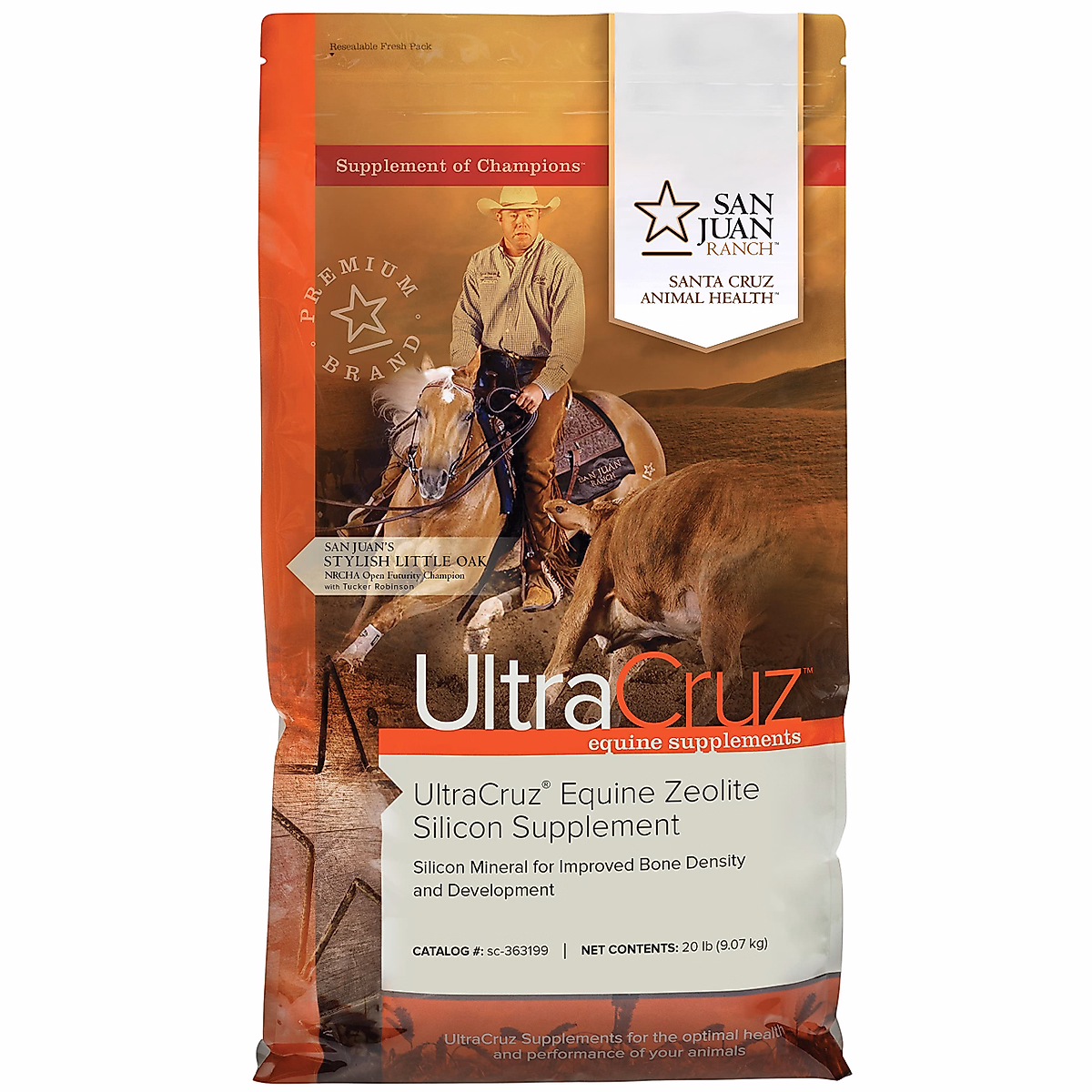 UltraCruz Equine Zeolite Silicon Supplement for Horses, 20 lb Powder, 50 Day Supply