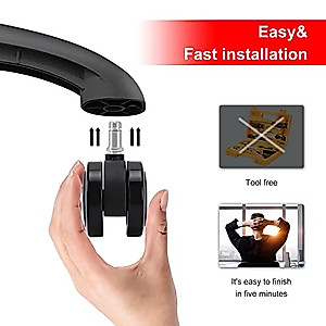 Herman Miller 60mm (2.36") Office Chair Caster Wheels Replacement (Set of 5, Black), Heavy Duty, Universal Size, Fit Most Brand Chair