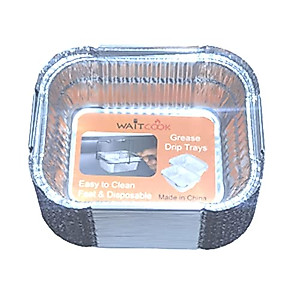 WAITCOOK 30-Pack Aluminum Drip Grease Tray Liners Compatible with Napoleon Prestige and Rogue Series, 62007 Replacement Aluminum Grease Pan Liners