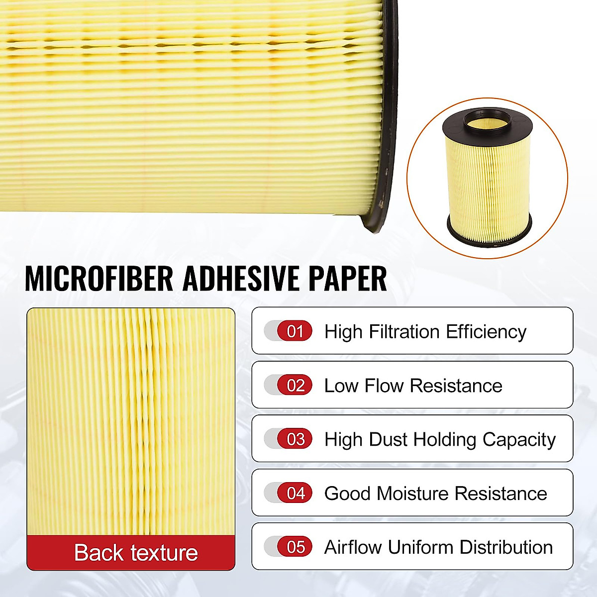 TOPAZ 7M519601AC Engine Air Filter Compatible With Ford Escape Focus Transit Connect & Lincoln MKC 2012-2019