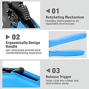 iCrimp AP-50BI Battery Cable Ring Terminal Crimper for 8, 6, 4, 2AWG Copper Cable Lugs, Heavy Duty Wire Lugs and Battery Cable Ends