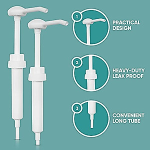 Gallon Pump Dispenser - Dispenses 1 Ounce Per Stroke - for Plastic or Glass Bottles – Heavy-Duty Leak Proof for Commercial and Household Use - Plastic Pump for 1 Gallon Jug – BPA Free (Pack of 4)