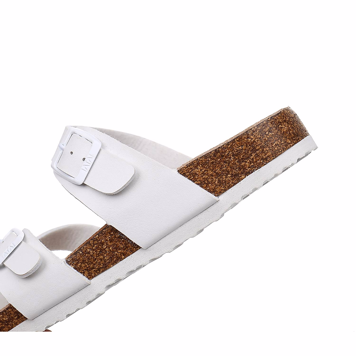 Women's Cork Footbed Sandals Cow Suede Slide Sandals for Women Toe Loop with Adjustable Strap Buckle Open Toe Beach Sandals