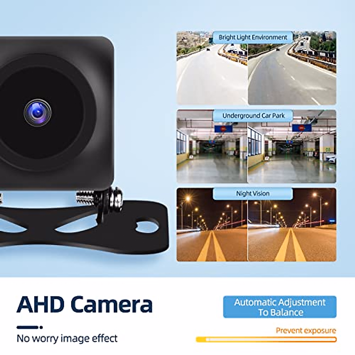 AHD Backup Camera for Car, Rearview Reversing Camera HD Night Version Waterproof, Upgraded 1080P Wide Angle Rear View Camera for Universal Car SUV RV