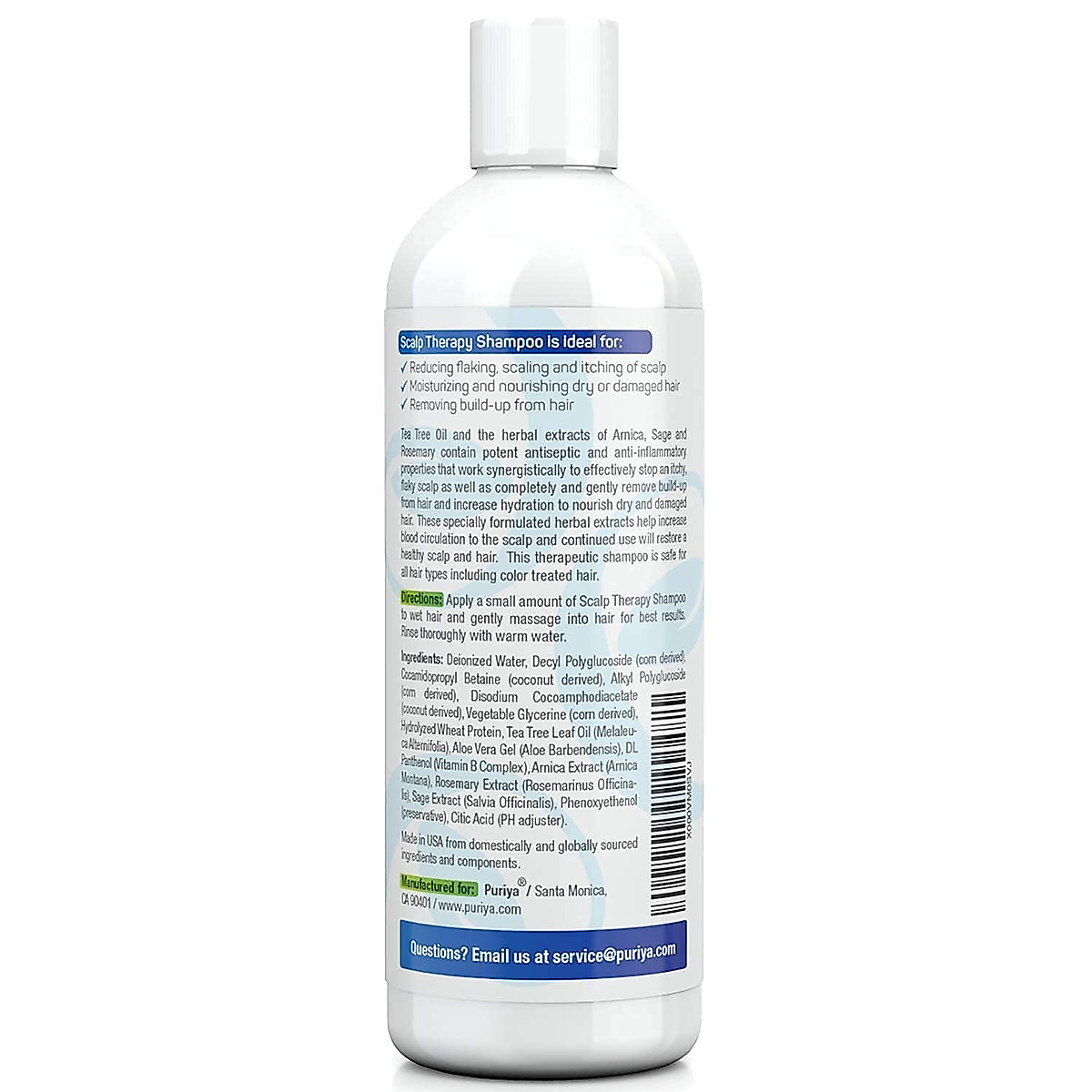 Puriya Tea Tree Shampoo and Conditioner Bundle Set for Itchy, Flaky and Dry Scalp, Sulfate and Paraben Free