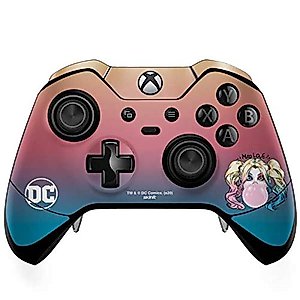 Skinit Decal Gaming Skin Compatible with Xbox One Elite Controller - Officially Licensed Warner Bros Harley Quinn Mad Love Design