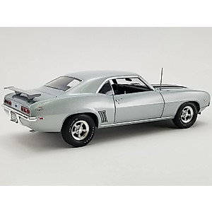 1969 Chevy COPO Camaro Cortez Silver Met w/Black Hood Stripes Built by Dick Harrell Ltd Ed to 1128 pcs Worldwide 1/18 Diecast Model Car Acme A1805725