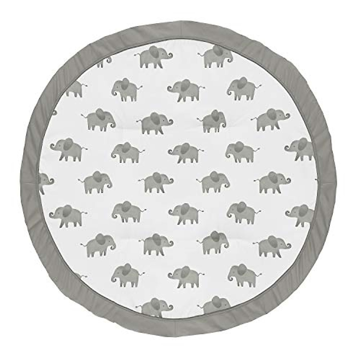 Sweet Jojo Designs Grey and White Playmat Tummy Time Baby and Infant Play Mat for Mint Watercolor Elephant Safari Collection