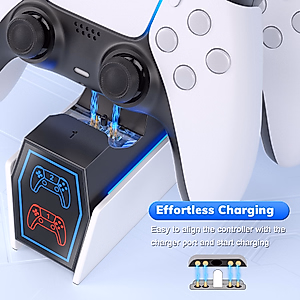 heclynis PS5 Charging Station, Fast PS5 Controller Charger with 5V/3A Adapter, Dual PS5 Controller Charger Station for Dualsense/DualSense Edge