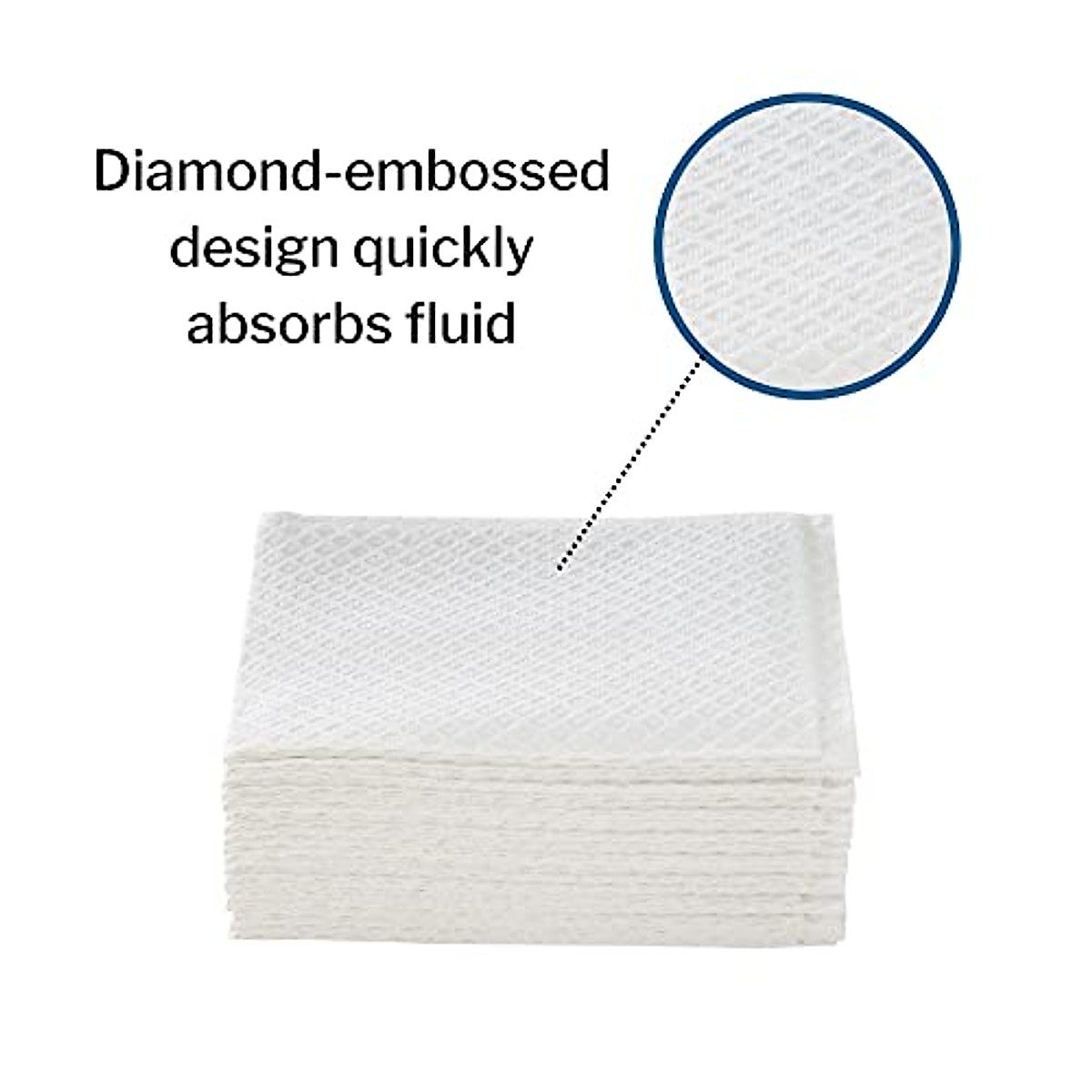 McKesson Procedure Towels, Non-Sterile, 2-Ply, White, Diamond Embossed, Disposable, 13 in x 18 in, 500 Towels, 1 Pack