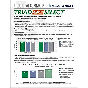 Select Source Triad QC Select - 3-Way Herbicide with Quinclorac (Quart) | Controls Dandelion, Clover, Crabgrass, and Many Other Broadleaf and Grassy Weeds
