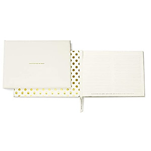 Kate Spade New York Wedding Guest Book, Bridal Journal Includes 17 Lined Pages, 35 Blank Cards and Envelopes, and Ceremony Sign, Gold Dots