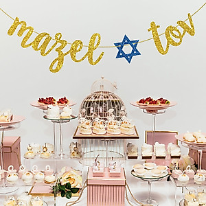 Helewilk Mazel Tov Banner, Bar Mitzvah/Jewish Decoration/Engagement/Wedding Party Decoration