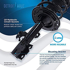 Detroit Axle - 4pc Front Struts Kit for 06-12 Toyota Avalon, 06-08 Solara, 2 Struts with Coil Spring 2 Stabilizer Sway Bars 2006 2007 2008 2009 2010 2011 2012 Replacement Suspension Struts Shocks