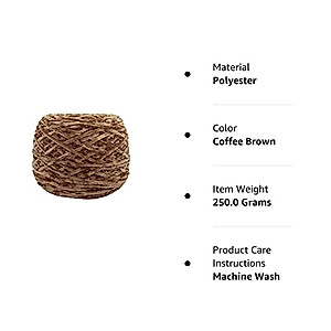 8 oz/250g Chenille Yarn,DIY Velvet Chenille Yarn,Bulky Luxury Coffee Brown Chenille Yarn for Crochet Hat Scarf