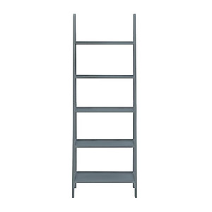 Linon Archdale Wood Open Back 72" Ladder Bookshelf with 5 Shelves in Gray