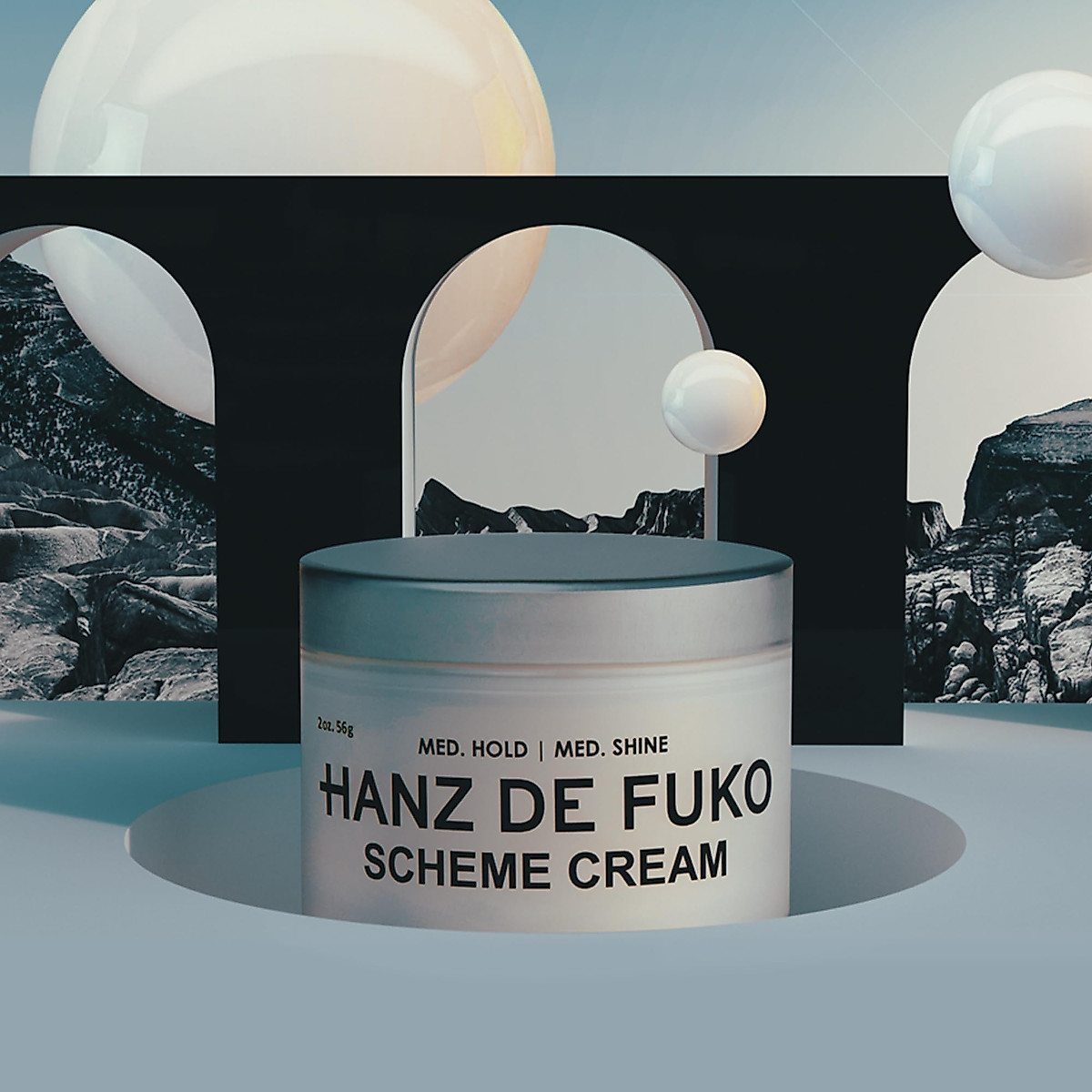 Hanz de Fuko Scheme Cream – Premium Men's Hair Styling Cream with Medium Hold & High Shine Finish, 2 oz.