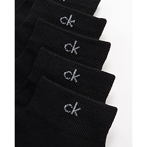 Calvin Klein Women's Athletic Sock - Cushion Quarter Cut Ankle Socks (6 Pack), Size 4-10, Black
