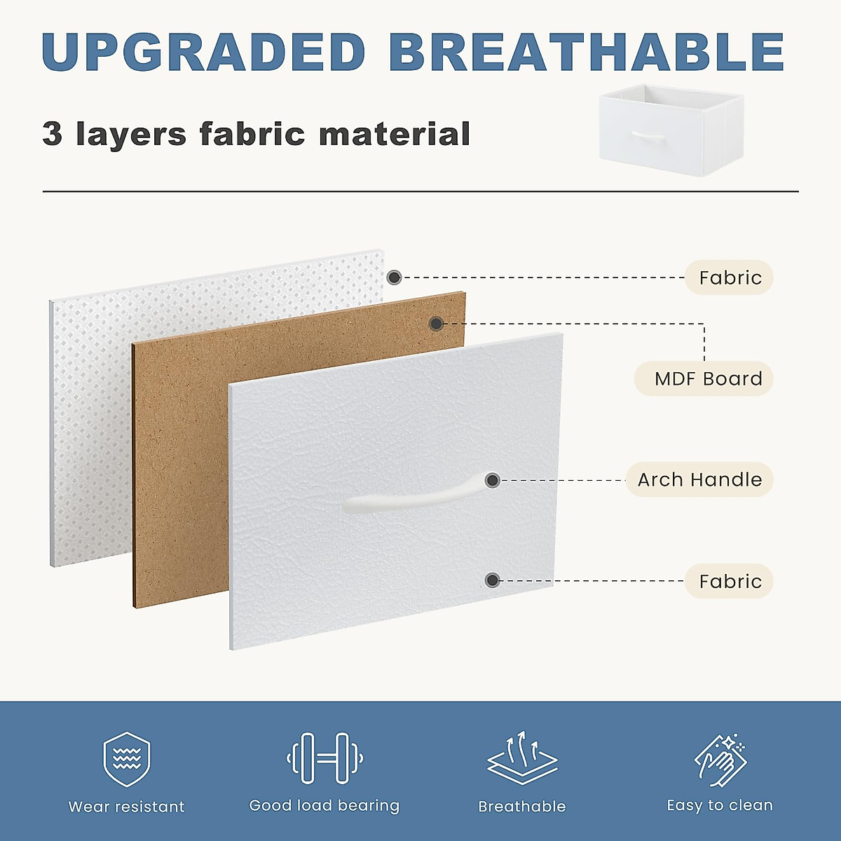 DUMOS Nightstand Small Dresser with 2 Fabric Drawers Side Tables Bedroom End Table Kids Bedside Storage Furniture for 20 inch Tall Night Stand for Closet, Entryway, College Dorm, White(1 Pack)