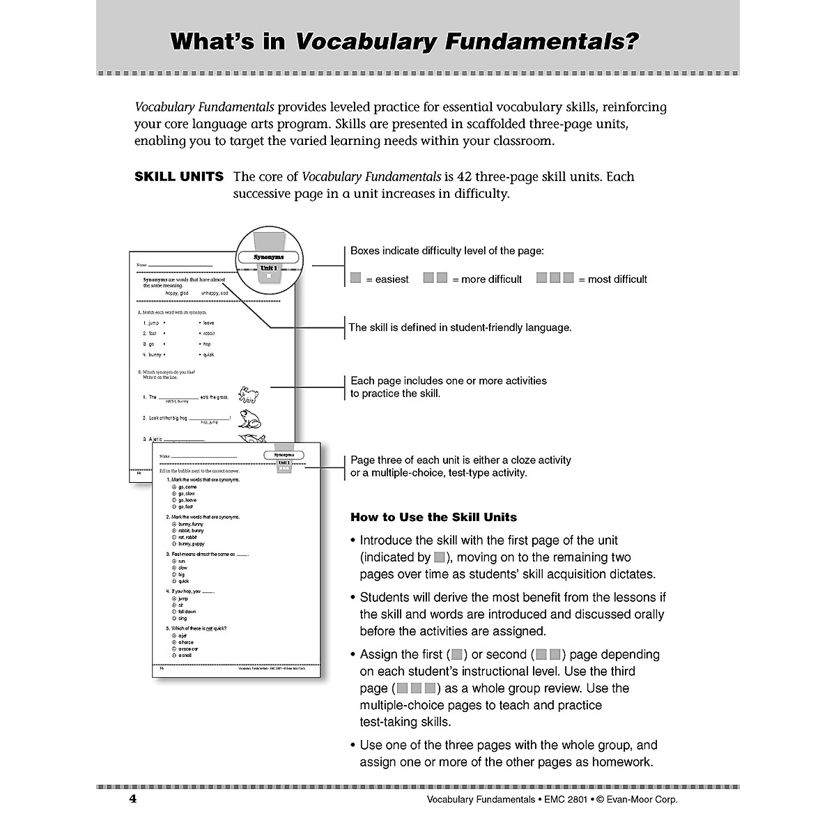 Vocabulary Fundamentals, Grade 1 Teacher Resource