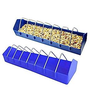 POPETPOP Chicken Feeder Trough - Plastic Poultry Feeder Rack Bird Food Dispenser Storage Trough Container Pigeon Supplies Pigeon Feeder