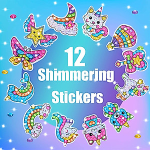 HFCBO Gem Diamond Painting Kits for Kids - Arts and Crafts for Girls & Boys Ages 6-8 8-10 10-12-Make Your Own Stickers and Suncatchers(Magical)