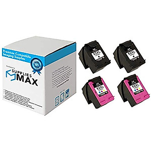 SuppliesMAX Remanufactured Replacement for HP Envy 5540/5545/5640/5660/5665/7640/7645/8000/8005 High Yield Inkjet Combo Pack (2-Black/2-Color) (NO. 62XL) (N9J71AN_2PK)