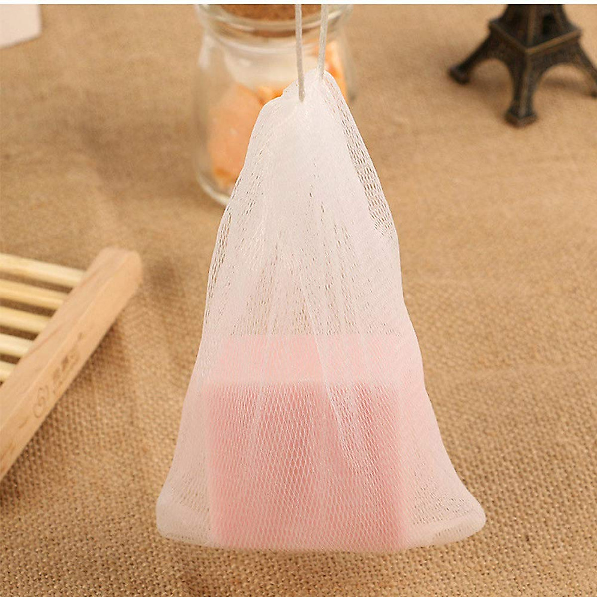 ELANE 10 Pcs Soap Mesh bag,Soap Exfoliating Bag Soap Saver Bag,Mesh Soap Bags for Soap Bars