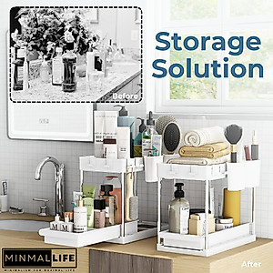 Minmallife 2 Tier Under Sink Organizer - Set of 1 Under the Sink Organizer/Under Kitchen Sink Organizer - Applicable as Medicine Cabinet Organizer, Kitchen Cabinet Organizer, Bathroom Sink Organizer