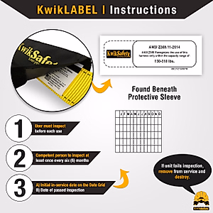 KwikSafety - Charlotte, NC - SCORPION Safety Harness [w/attached 6ft. Tubular Lanyard on back] OSHA ANSI Fall Protection INTERNAL Shock Absorbing Lanyard/Construction Carpenter Scaffolding