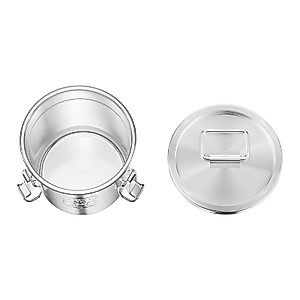 LINISHOP 304 Stainless Steel Airtight Canister Airtight Cereal Container Food Storage Container Metal Kitchen Rice Flour Milk Storage Bucket Silver New (6L)