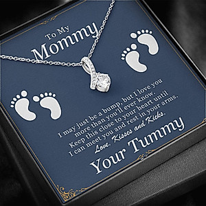 To My Mommy From Your Tummy Necklace, Mommy Gift From Unborn Baby, New Mom Gift, New Mom Gift From Husband, Baby Bump Gift, New Mom Gift Idea, Pregnant Wife Gift