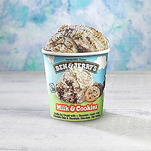 Ben & Jerry's Milk & Cookies Vanilla Ice Cream Pint Non-GMO 16 oz