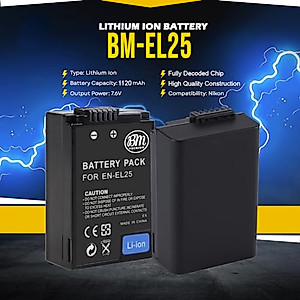 BM Premium High Capacity EN-EL25 Battery for Nikon Z30, Z50, Z 50, Z fc Digital Cameras
