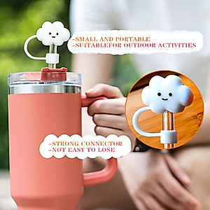 4Pcs Straw Cover for Stanley Cup&Simple Modern 40 oz Trek Tumbler,Mix Straw Tip Covers, Dust-Proof Straw Cap Toppers, Reusable Silicone Soft Protector Cover for 0.4 inch/10mm Straws