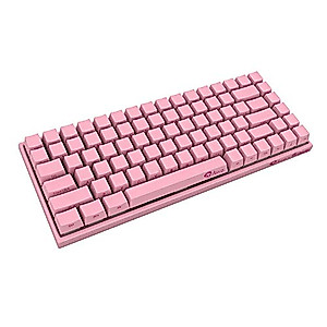Teerwere Gaming Keyboard 84 Key Side Printed PBT Keycaps Cherry MX Switch Pink Mechanical Gaming Keyboard Compact Layout Mechanical Gaming Keyboard (Color : Pink, Size : Blue Switch)