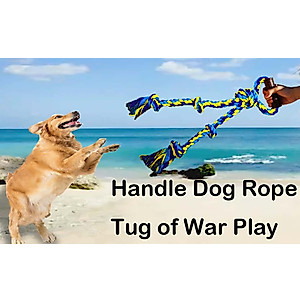 Fejapa Large Dog Rope Toys for Aggressive Chewers Pitbull Tug of War Rope Interactive Heavy Duty Outdoor Medium Large Breed XL Dog Chew Rope Strong Durable Dog Tug Toys Tough Pull Rope with Handle