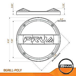 PRV AUDIO 8GRILL-Poly 8 Inch Speaker Grill, Fits Different PRV AUDIO Models, Screws Included for Convenient Instalation (Single)