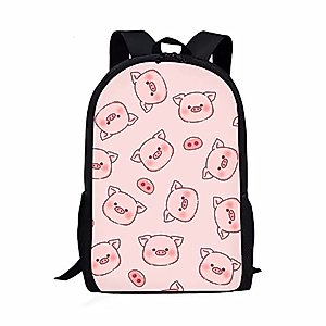 JoyLamoria Shoulder Bag Cute Pink Pig Backpack Non Slip Tote Purse Lunch Bag with Pocket