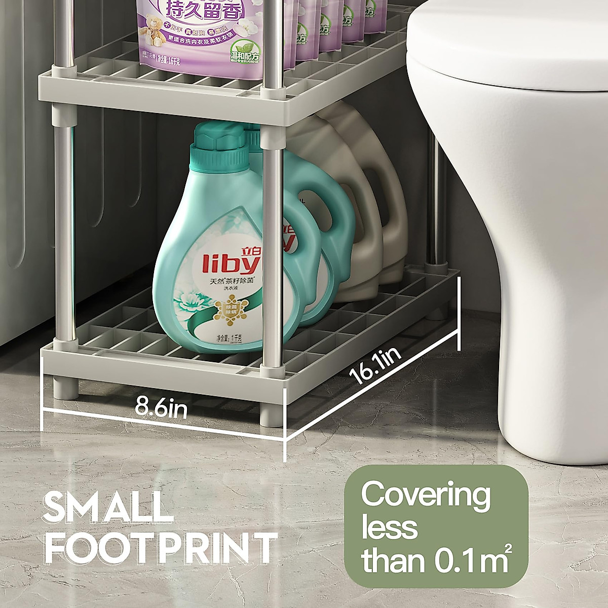 LEAIJIAFY White 3 Tier Bathroom Counter Organizer Standing Shelf with Plastic Mesh Trays and 13MM Metal Tubes,Shelving Unit Vanity Storage Organizer Rack Holder for Countertop,Kitchen,Cabinet