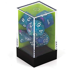 Chessex Festive Polyhedral Waterlily - White 7-Die Set, Large (18mm - 25mm)