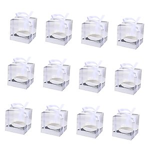 BESTOYARD 24 pcs cake box cupcakes containers clear container with lid candy takeout containers cake carrier holder cake containers with lids mini cupcake baby pvc carrying case Pretty