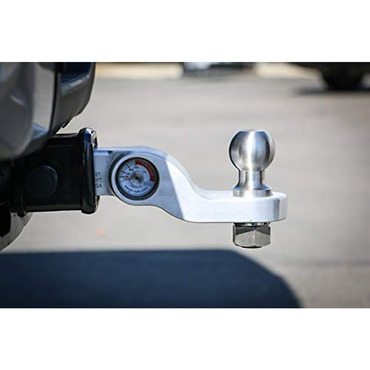 Weigh Safe Fixed Height Ball Mount WSFH2-2-01, 2" Drop & 2" Receiver, 10,000lbs GTW, 1,500lbs Tongue Weight - Built-in Tongue Weight Gauge & Includes 2" Stainless Steel Tow Ball