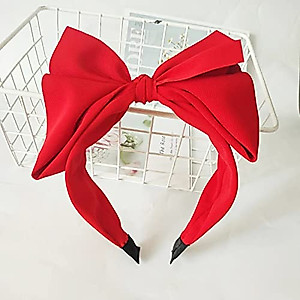Lvyeer Red Big Bow Headbands for Women Bowknot Headbands Cute Red headbands (Red-a)