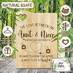 Aunt Gifts，Gifts for Aunt Mothers Day, Aunt Gifts from Niece, Cutting Boards Gift with Utensil Set, Unique Engraved Bamboo Cutting Board Present for Aunt Birthday, Christmas