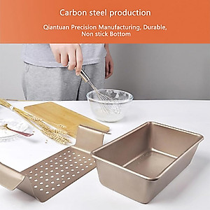 DAYUANDIAN Meatloaf Pan with Drain Tray,9 x 5 Inches Meat Loaf Pans for Baking Bread, Rose Gold Bread Pans,For kitchen baking