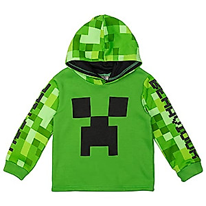 Minecraft Creeper Little Boys Fleece Raglan Hoodie & Pants Set Green/Black 4
