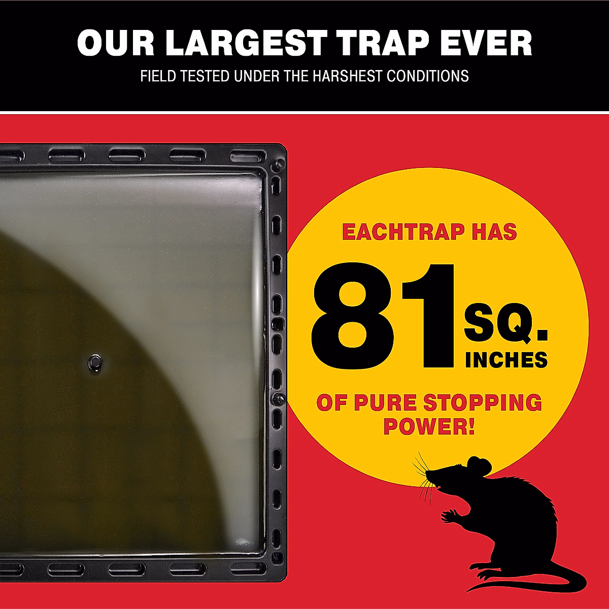 Catchmaster Jumbo Rat & Mouse Glue Traps 6Pk, Large Glue Rat Traps, Mouse Traps Indoor for Home, Pre-Scented Adhesive Plastic Tray for Inside House, Snake, Mice, & Spider Traps, Pet Safe Pest Control